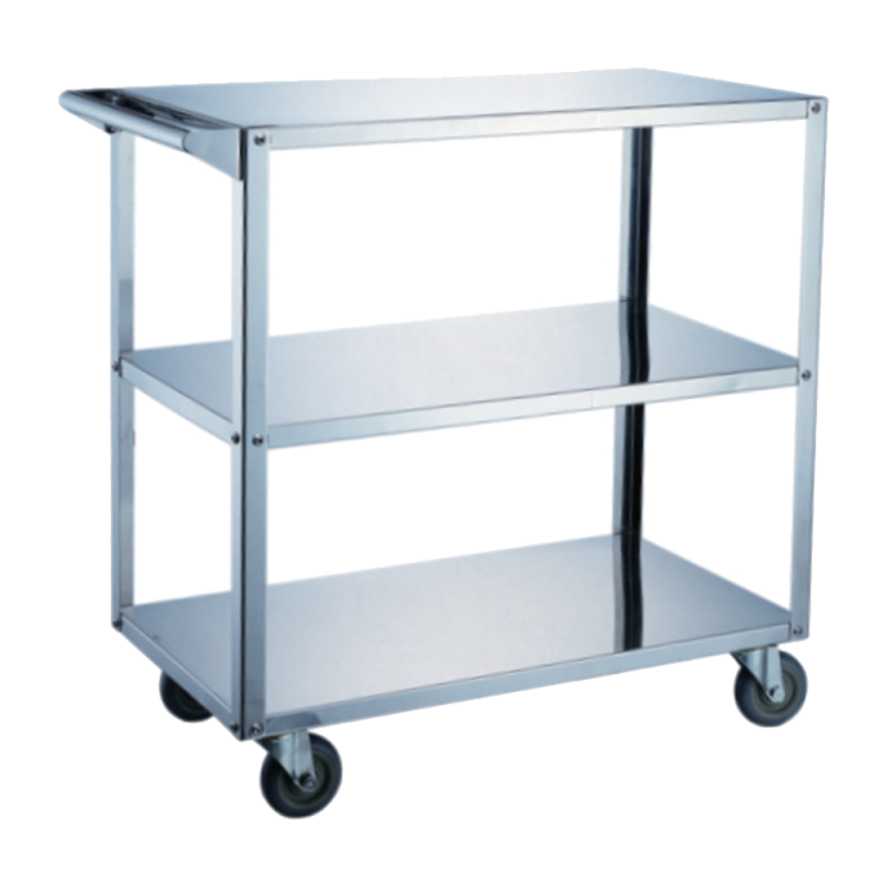 TROLLEY 3-TIER SERVICE W/SIDE HDL S/S 90x50x89CM - Lau Choy Seng Pte Ltd