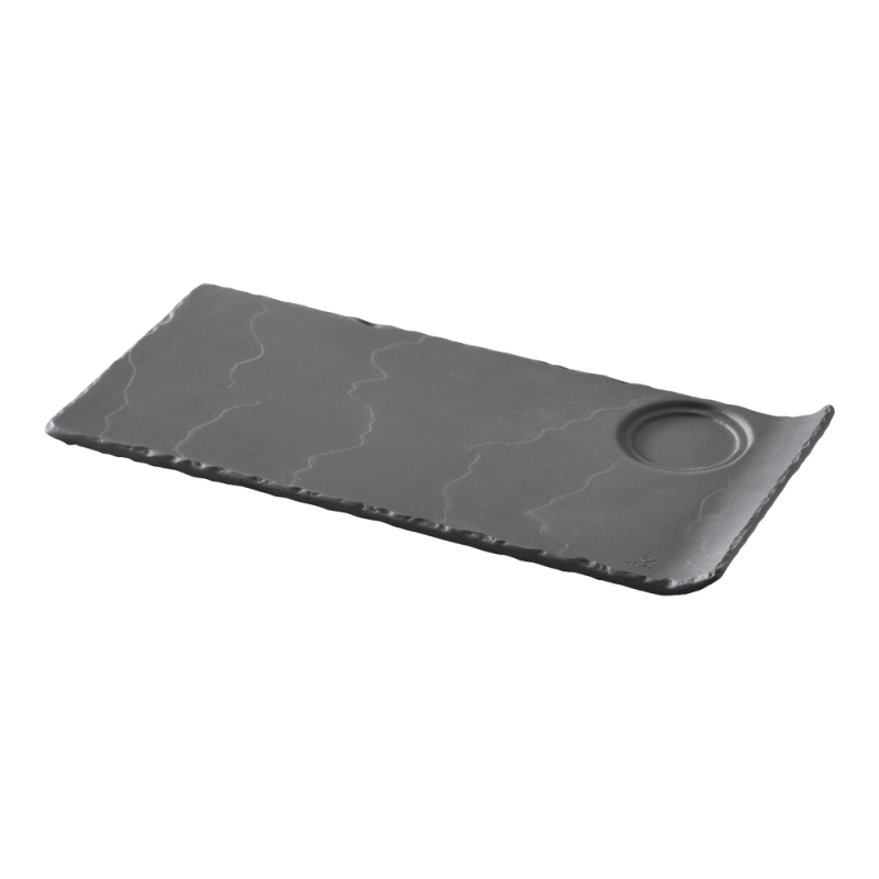 PLATE RECT BASALT W/ 1-INDENT SLATE 29X13X1.5CM - Lau Choy Seng Pte Ltd