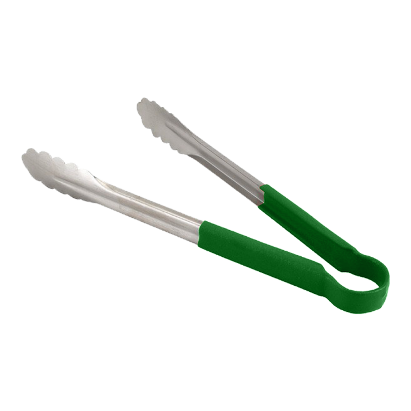 TONG S/S 1-PC UTILITY FOOD W/PLC HDL 12" (GREEN) - Lau Choy Seng Pte Ltd