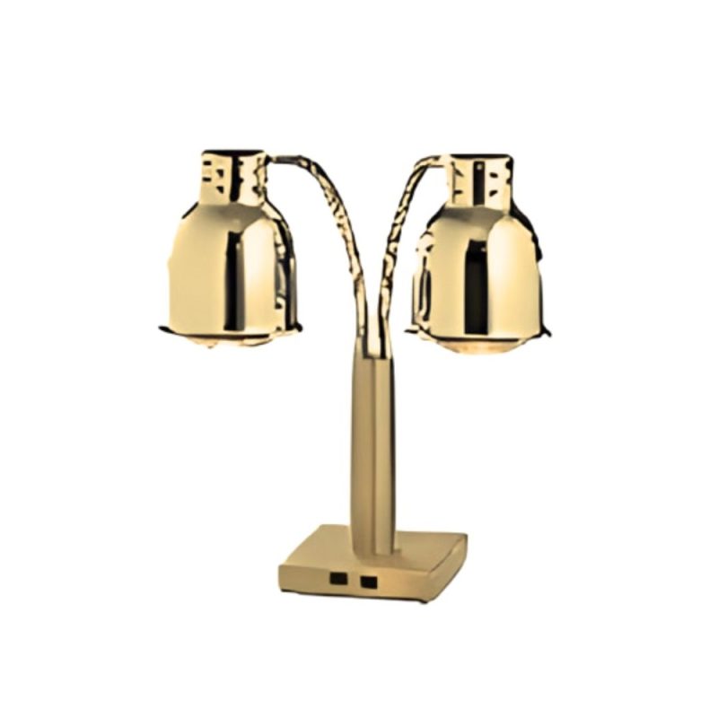 S/S GOLD PLATED FREE STANDING DUAL HEAT LAMP, SQ BASE: 20xH4xOH70cm ...